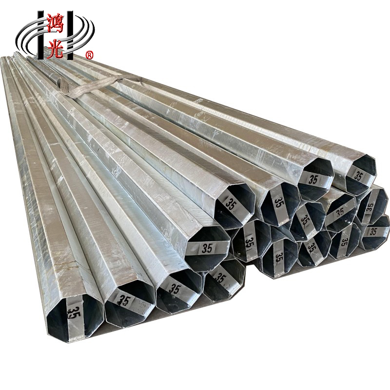 Q420 Q460 Galvanized Steel Power Pole with AWS D 1.1 Welding for Power ...